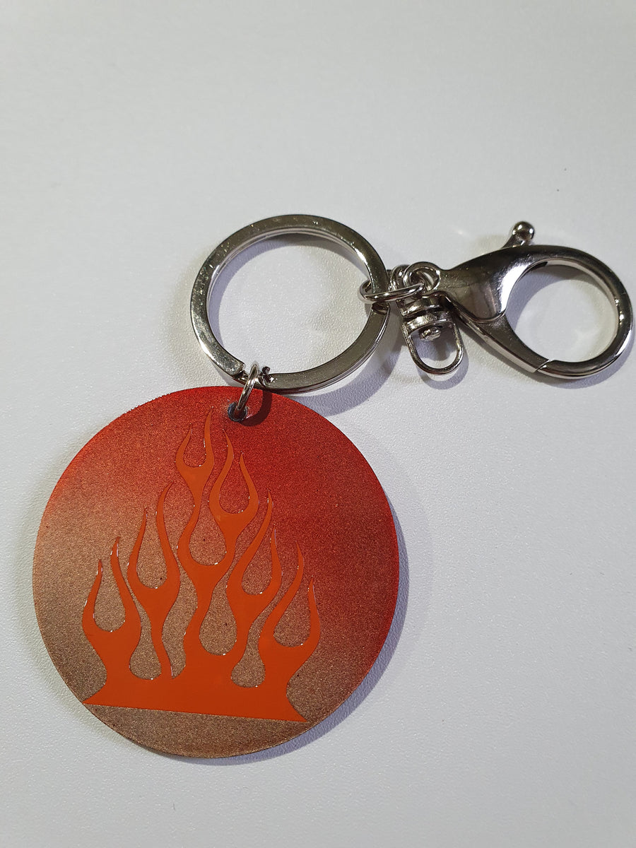 Key Ring - Orange Flame 2 – Kits N Krafts