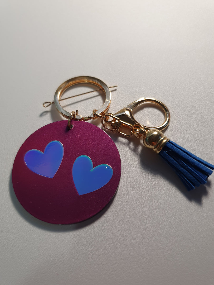 Key Ring - Purple Love Hearts – Kits N Krafts